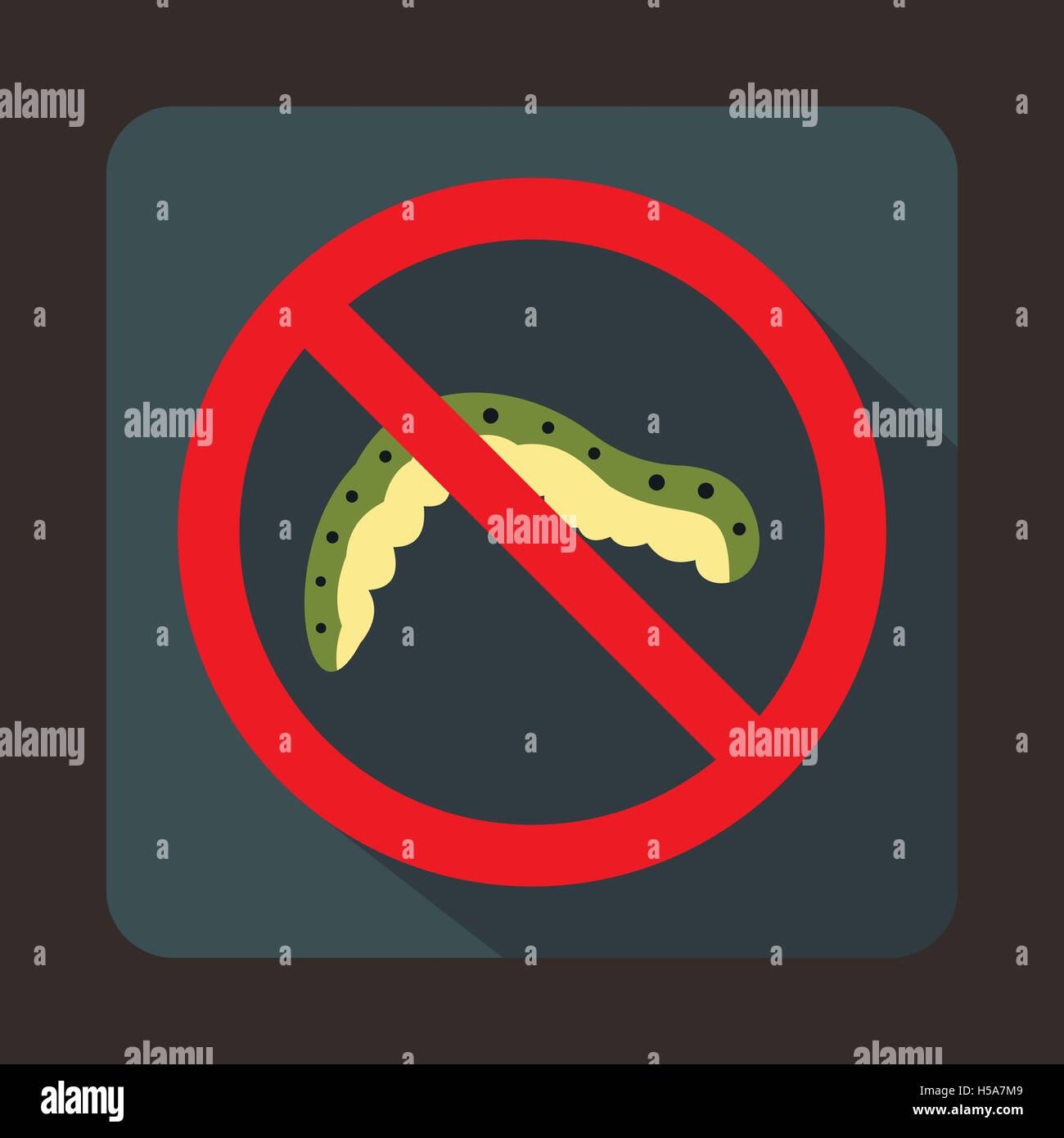 No caterpillar sign icon in flat style Stock Vector Image & Art - Alamy