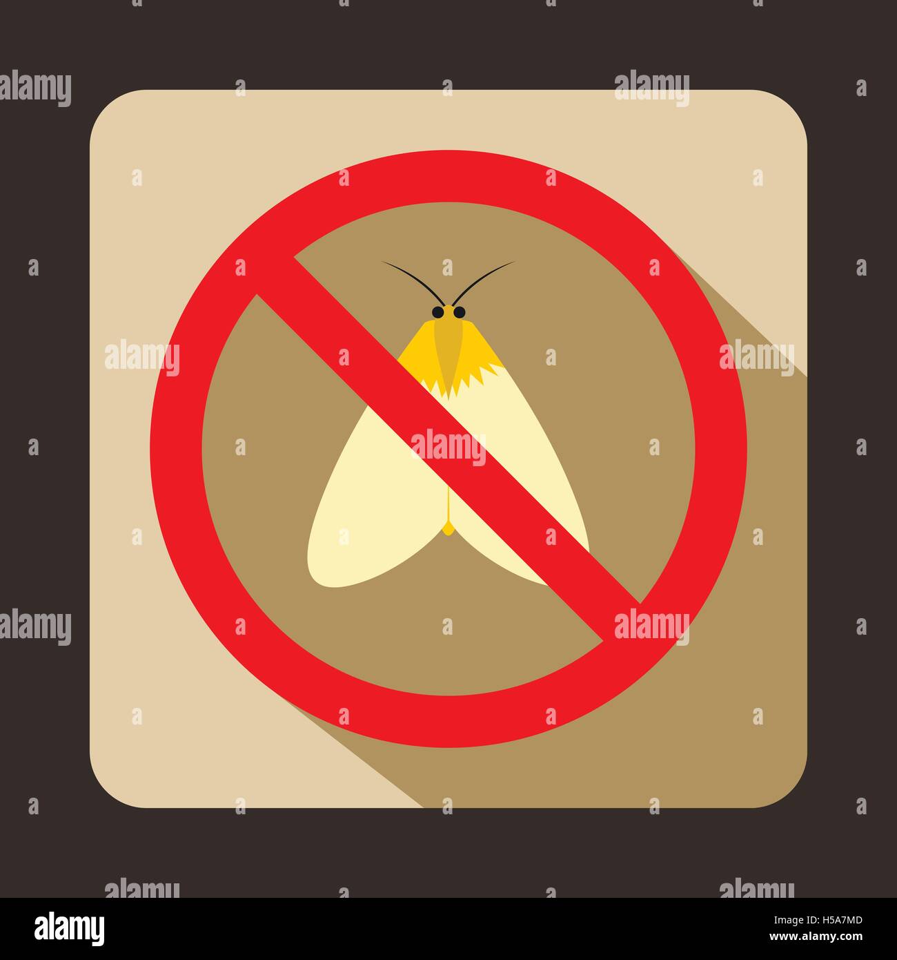 No moth sign icon, flat style Stock Vector Image & Art - Alamy