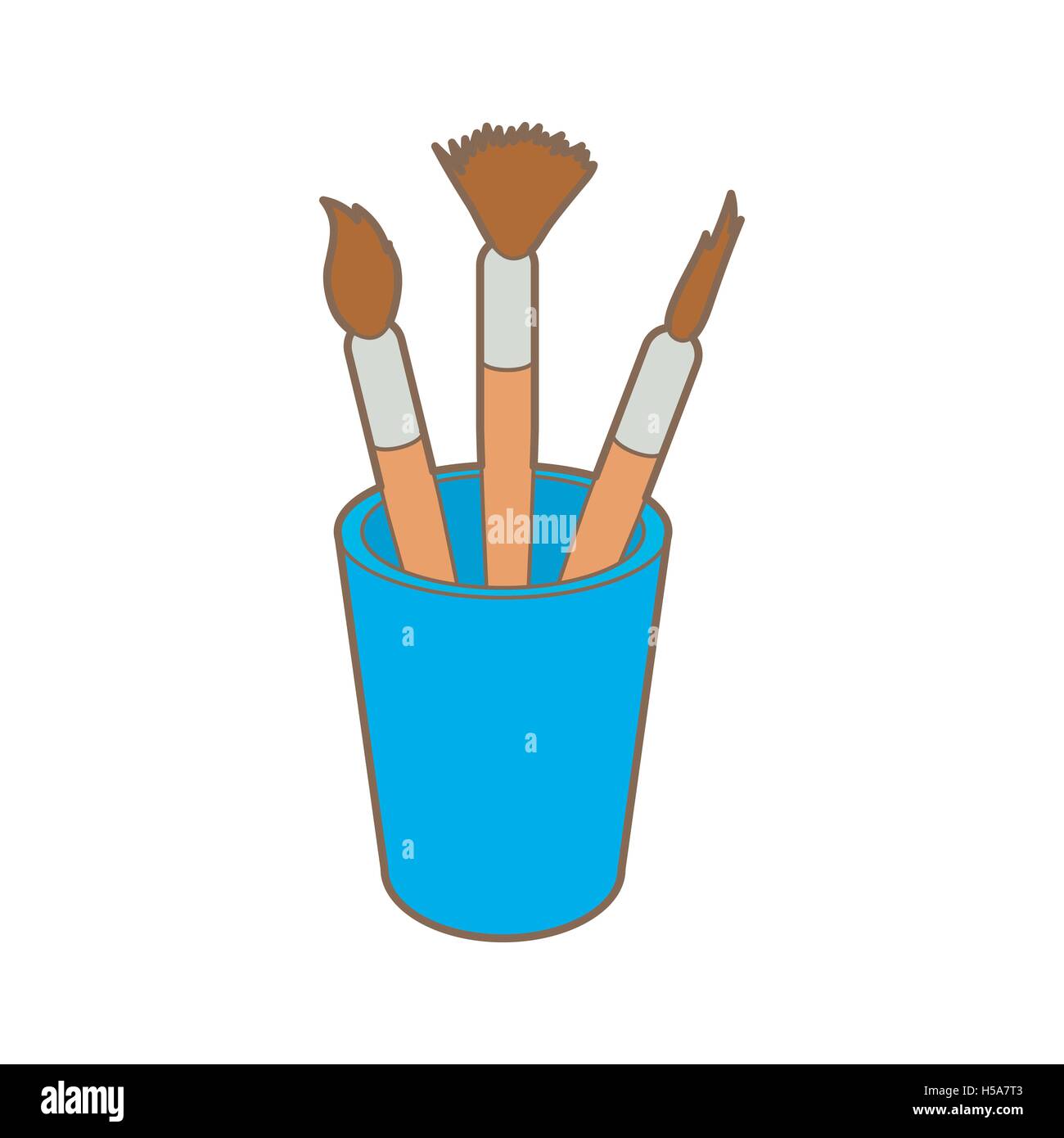 Brushes for painting in the holder icon Stock Vector Image & Art - Alamy