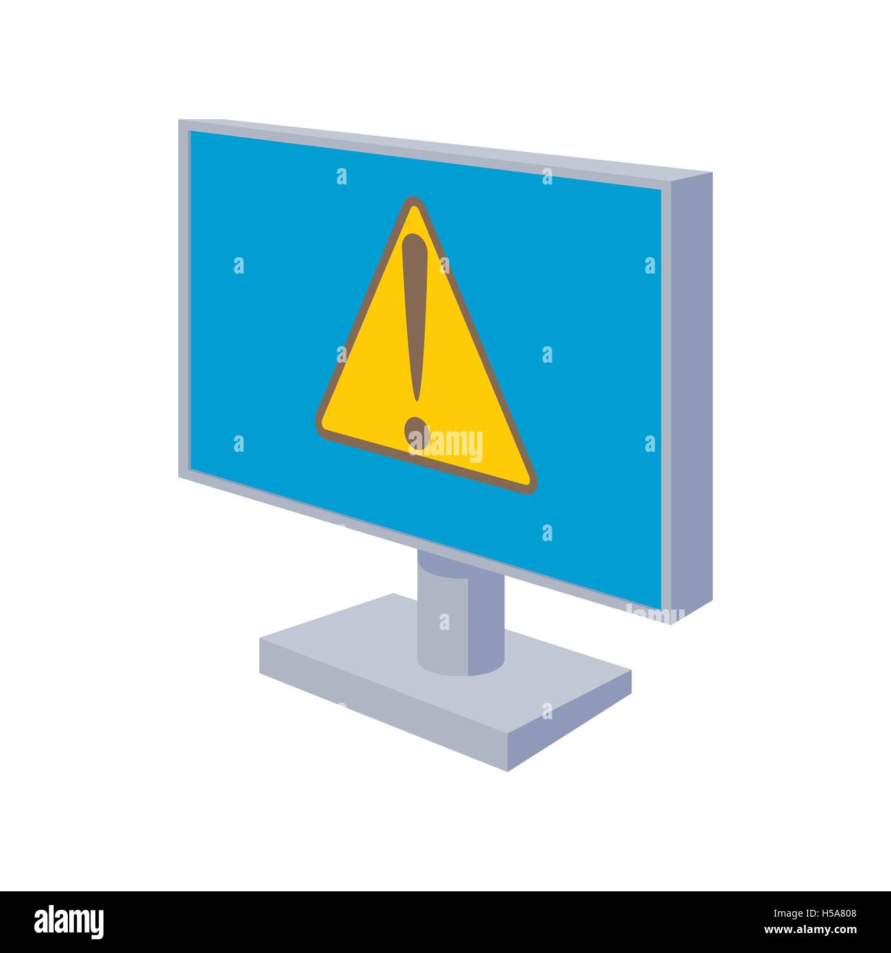 Computer monitor with a warning sign icon Stock Vector Image & Art - Alamy