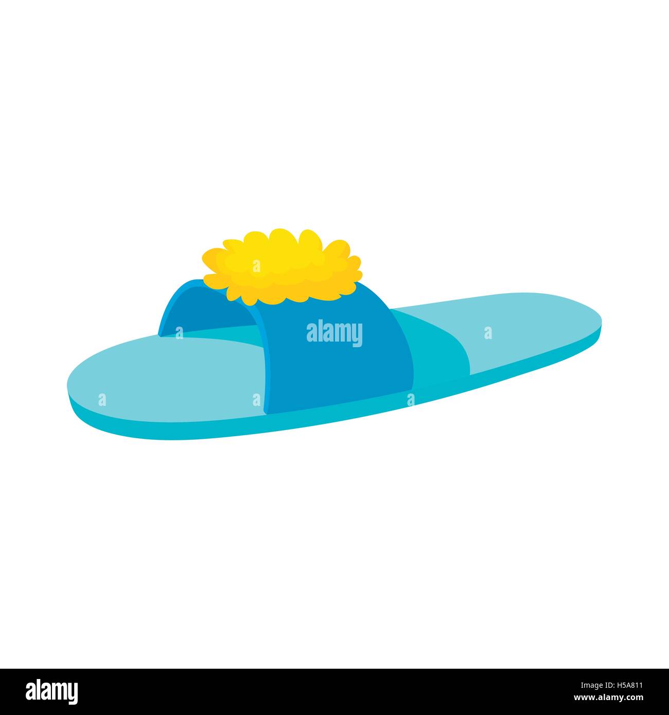 Blue slipper with yellow flower icon cartoon style Stock Vector Image ...
