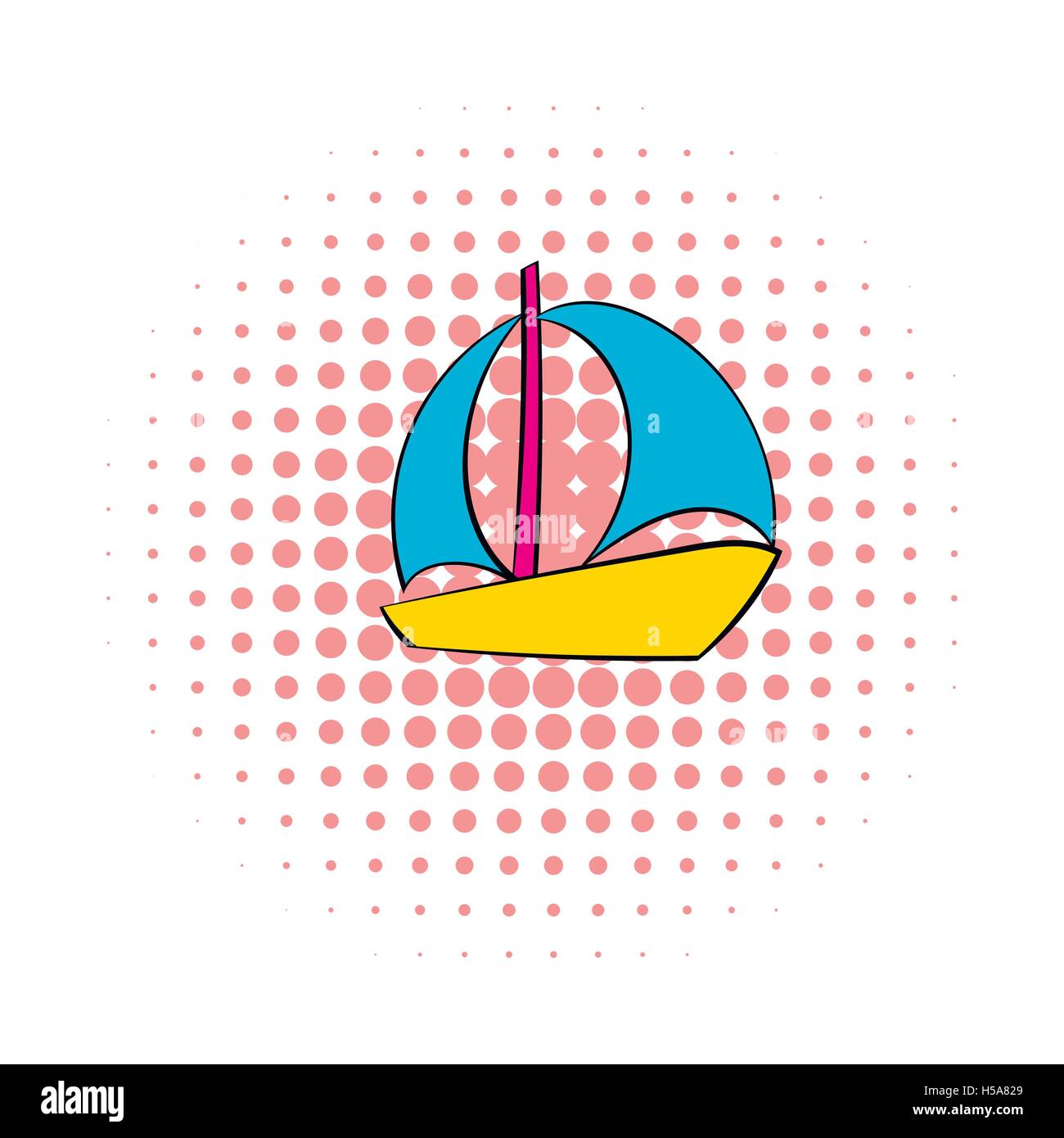 Sail boat icon, comics style Stock Vector Image & Art - Alamy
