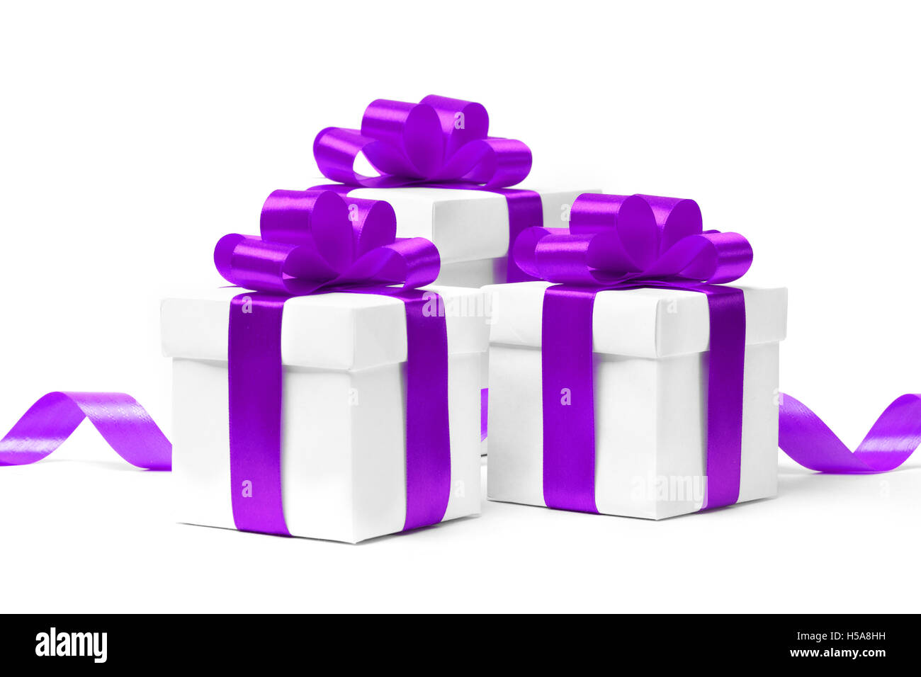 set of gift boxes with a tape Stock Photo - Alamy