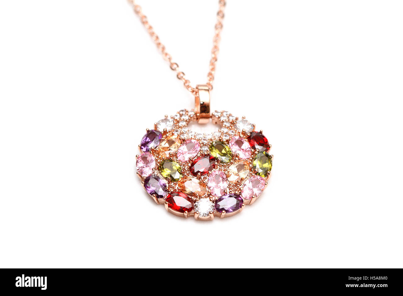 Colorful Sparkling Diamond Necklace Stock Photo - Alamy