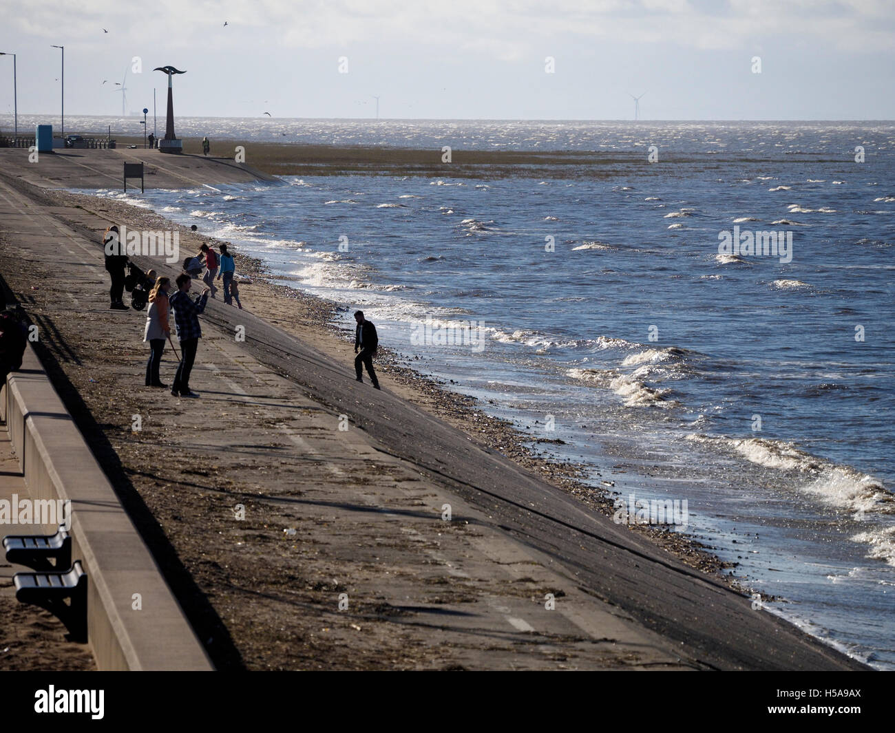 High Autumn tide in Southport England UK Stock Photo - Alamy