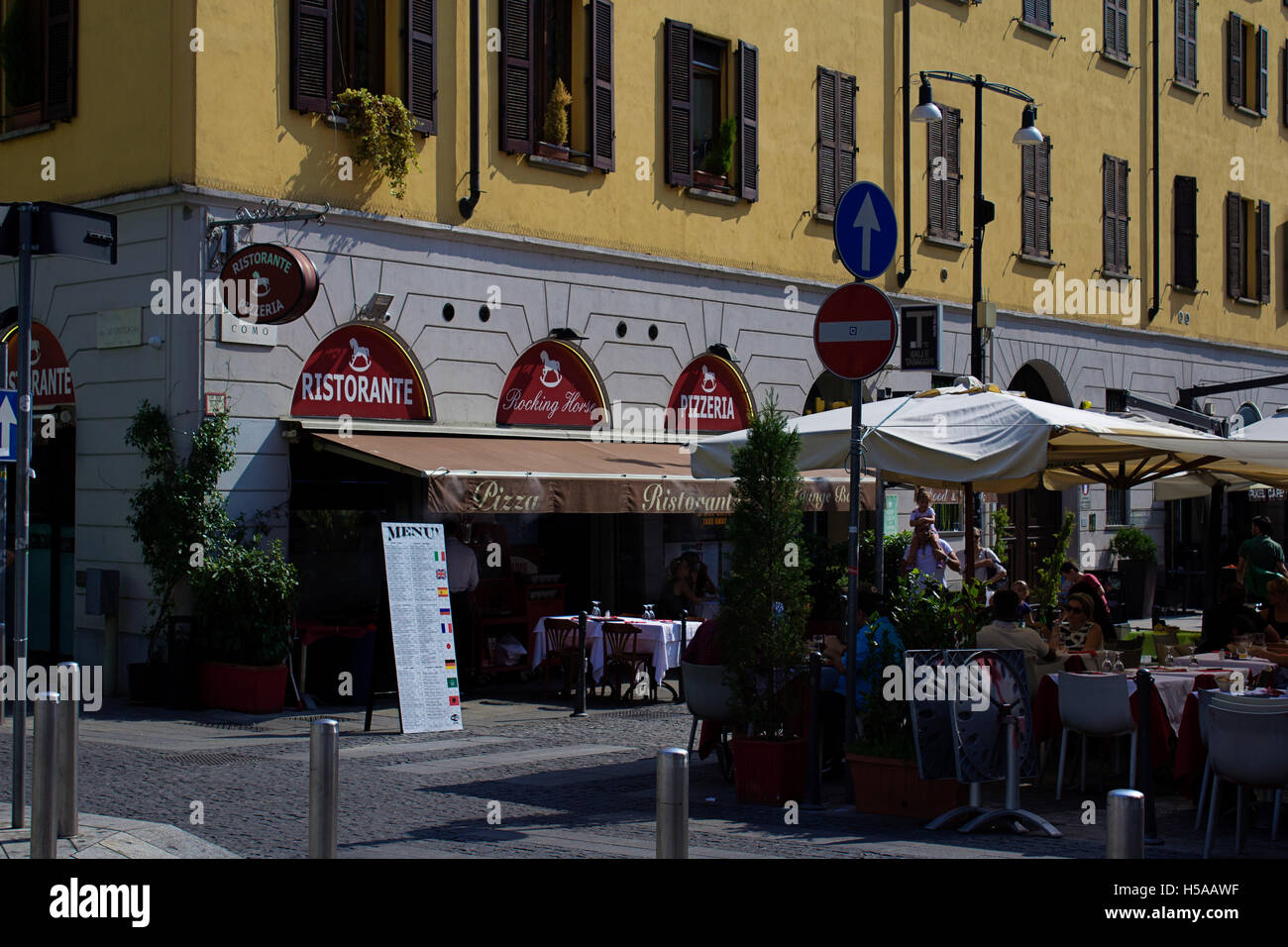 Milano Corso Como area: traditional street view of Milan with typical ...