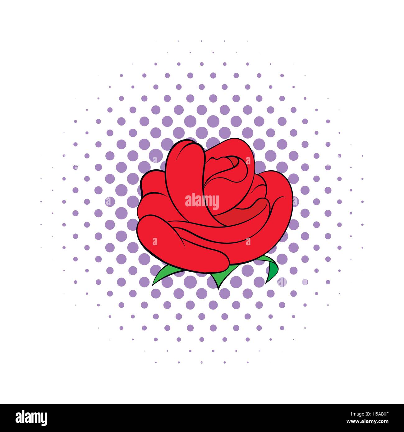Red rose flower icon, comics style Stock Vector Image & Art - Alamy