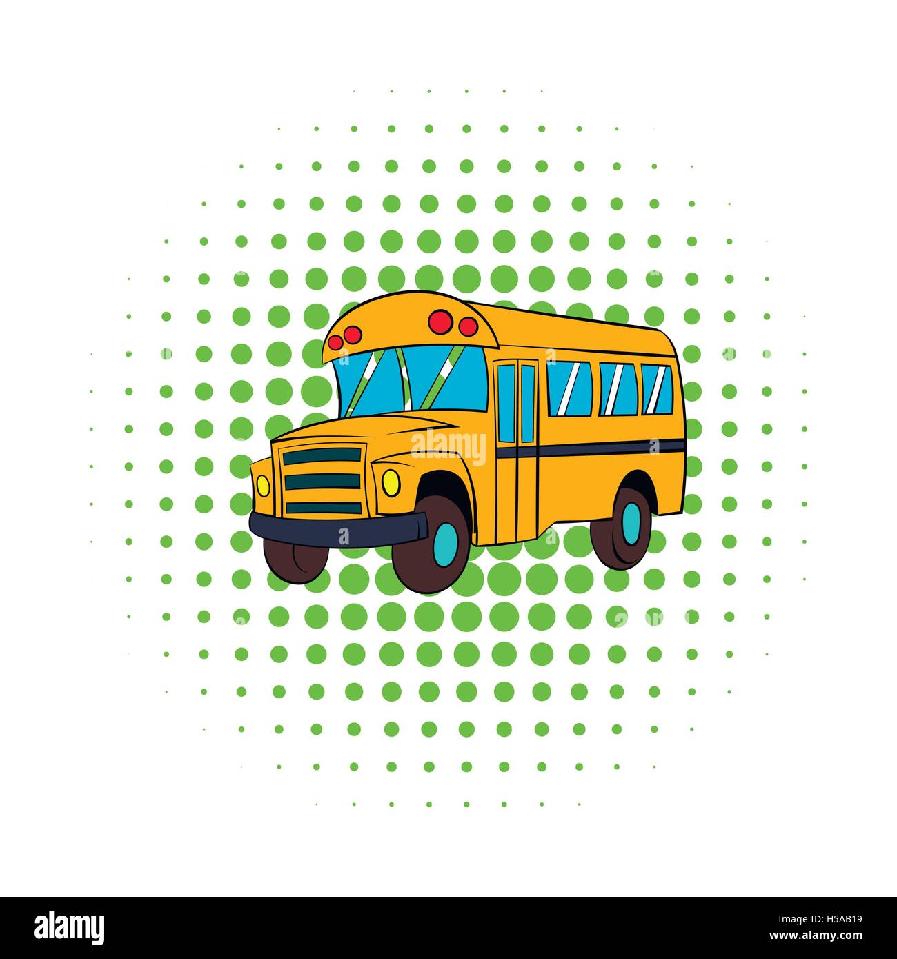 Yellow school bus icon, comics style Stock Vector Image & Art - Alamy
