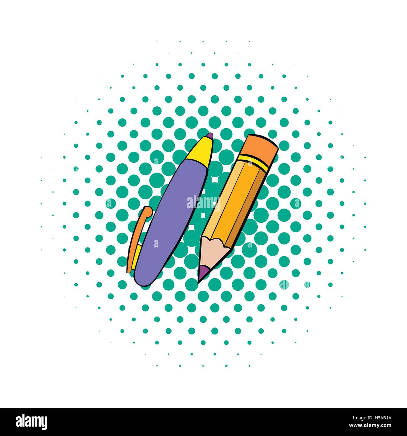 Pencil and pen icon, comics style Stock Vector Image & Art - Alamy