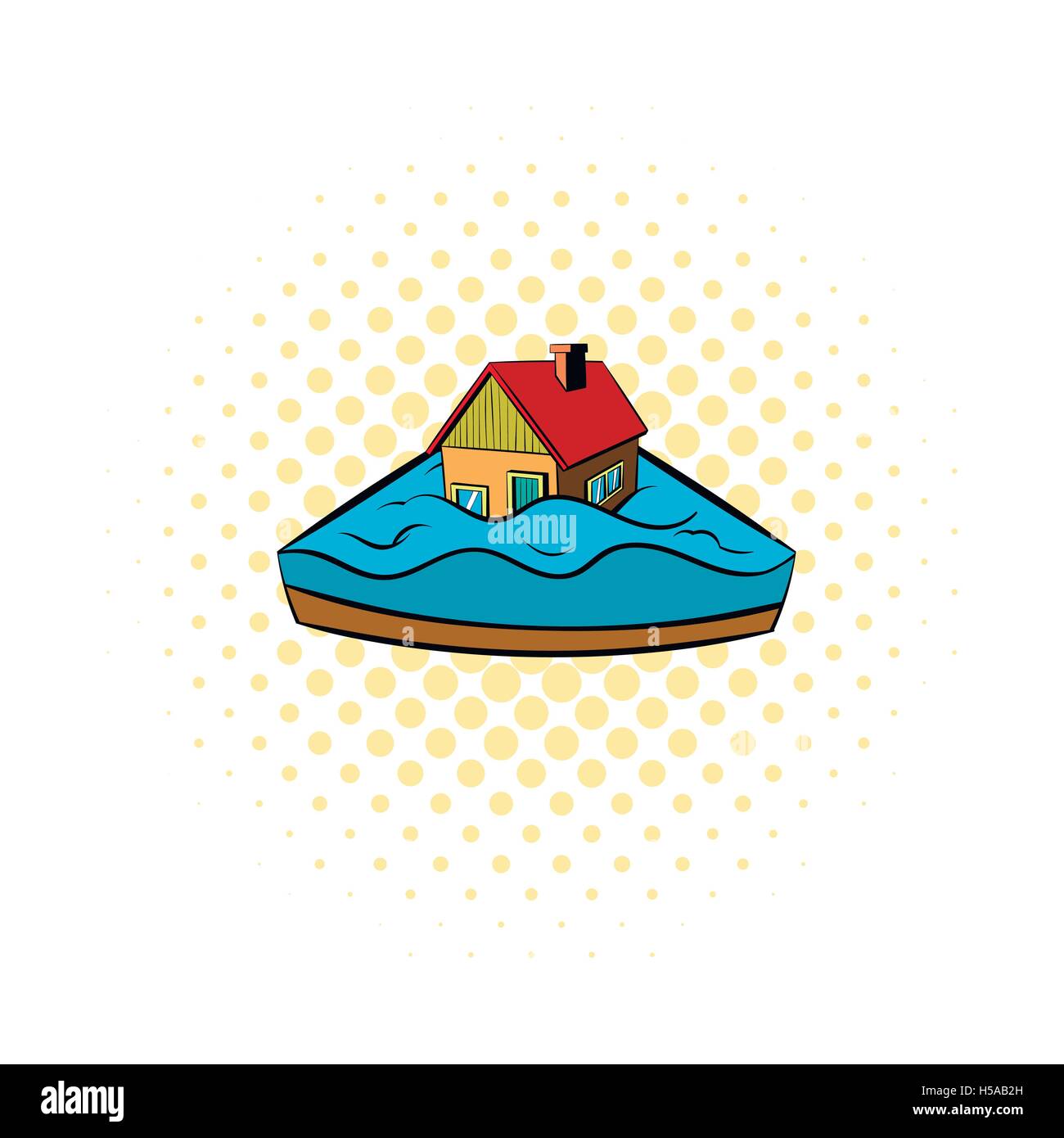House sinking in a water icon, comics style Stock Vector Image & Art ...