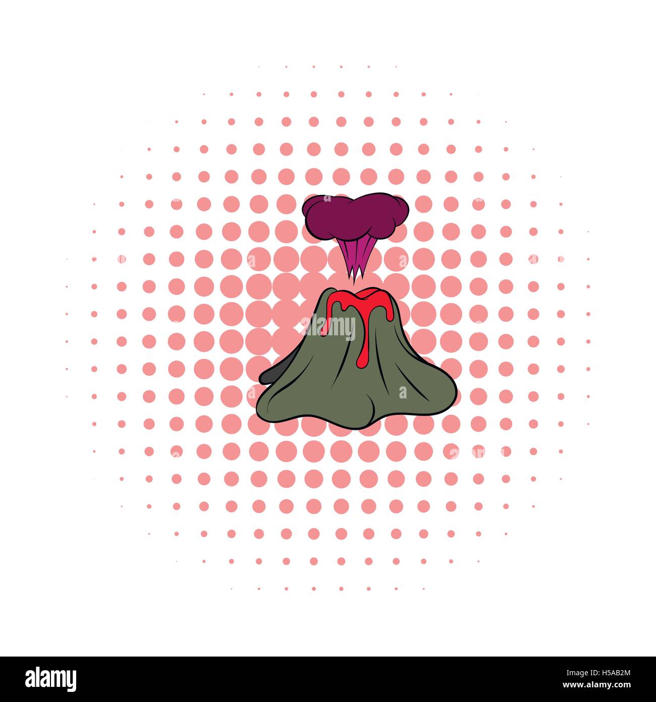 Volcano erupting icon, comics style Stock Vector Image & Art - Alamy