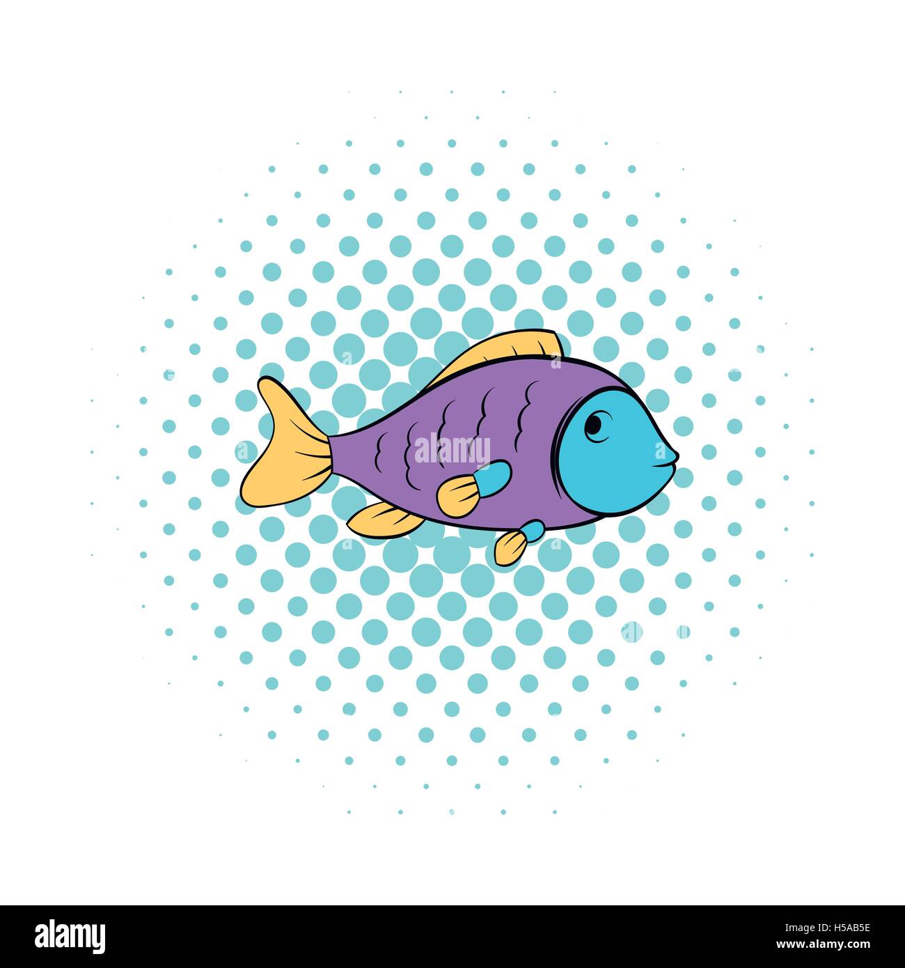Colorful fish icon, comics style Stock Vector Image & Art - Alamy
