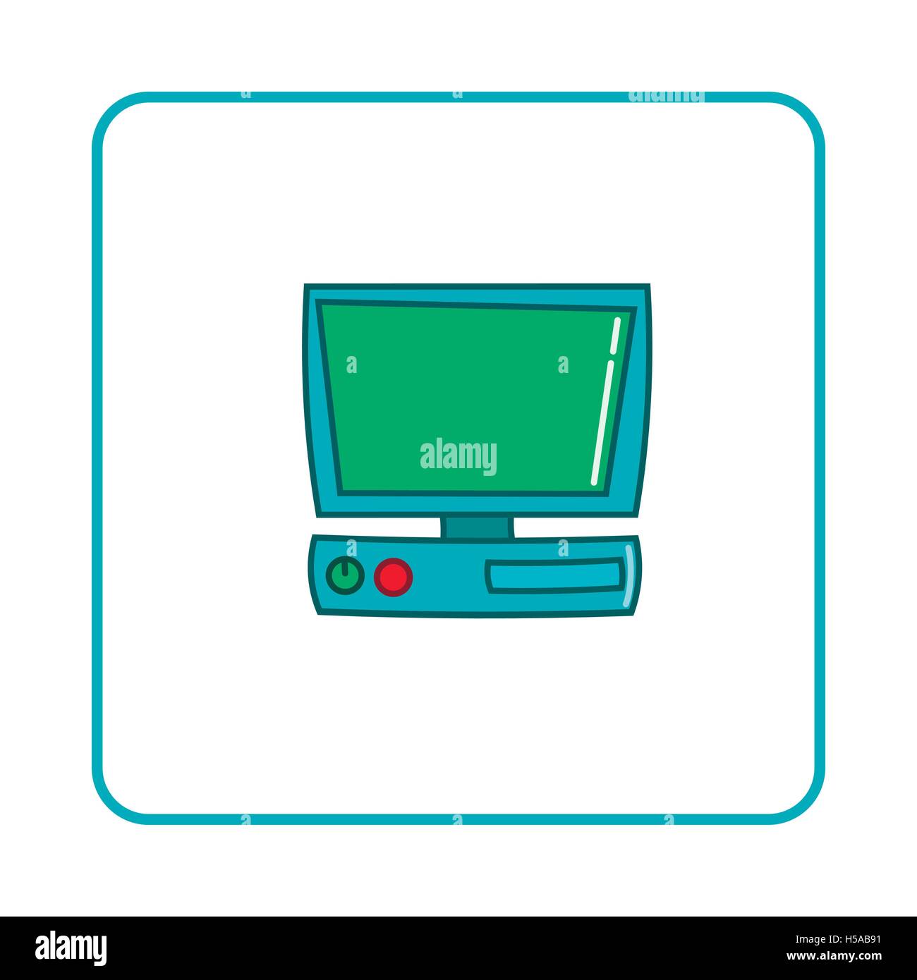 Old computer icon, simple style Stock Vector Image & Art - Alamy