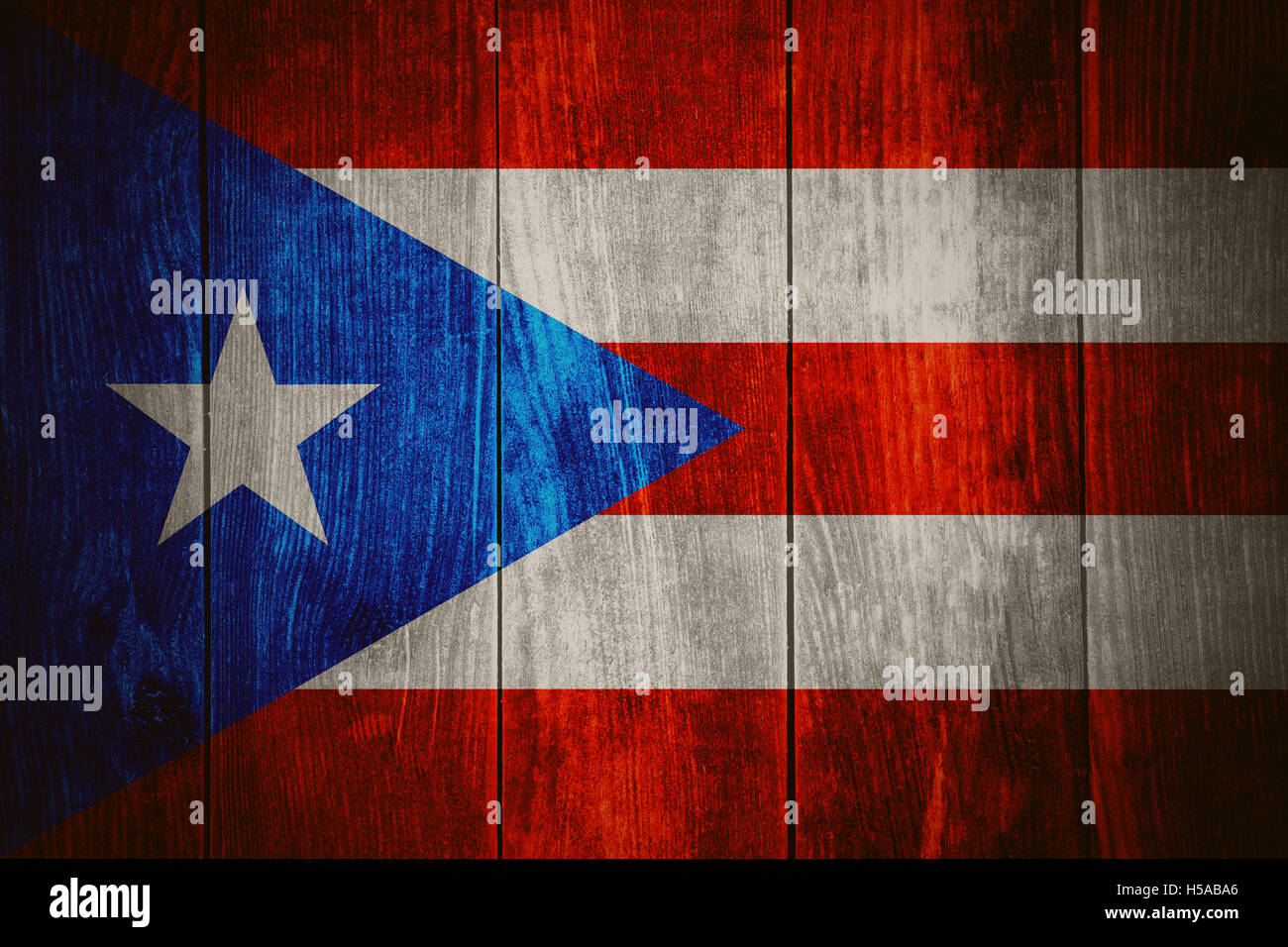 flag of Puerto Rico or Puerto Rican banner on wooden background Stock ...