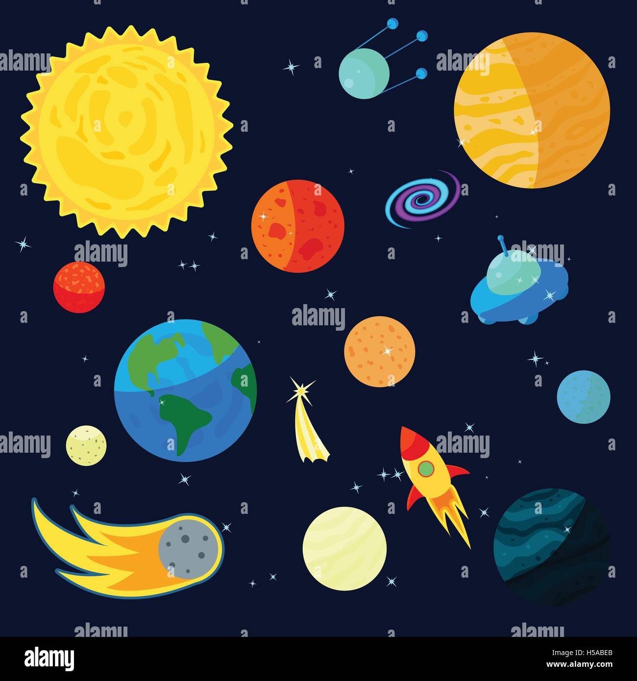 Space Icons set, cartoon style Stock Vector Image & Art - Alamy