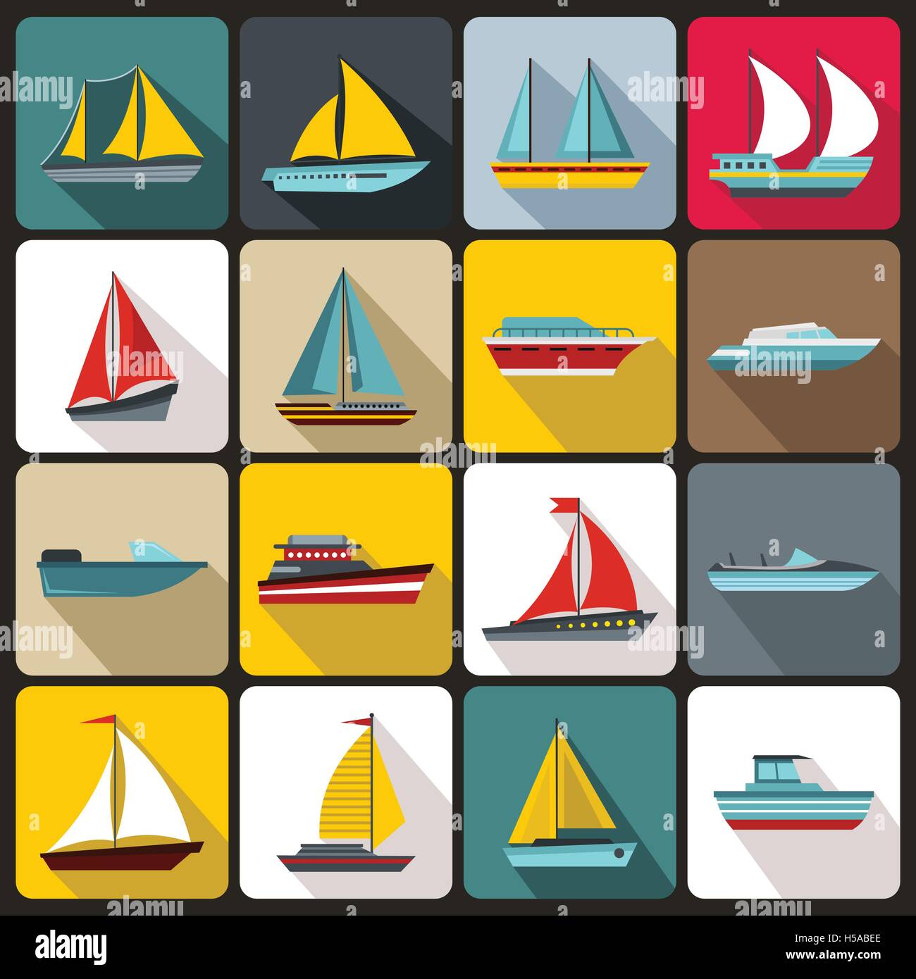 Boat and ship icons set Stock Vector Image & Art - Alamy