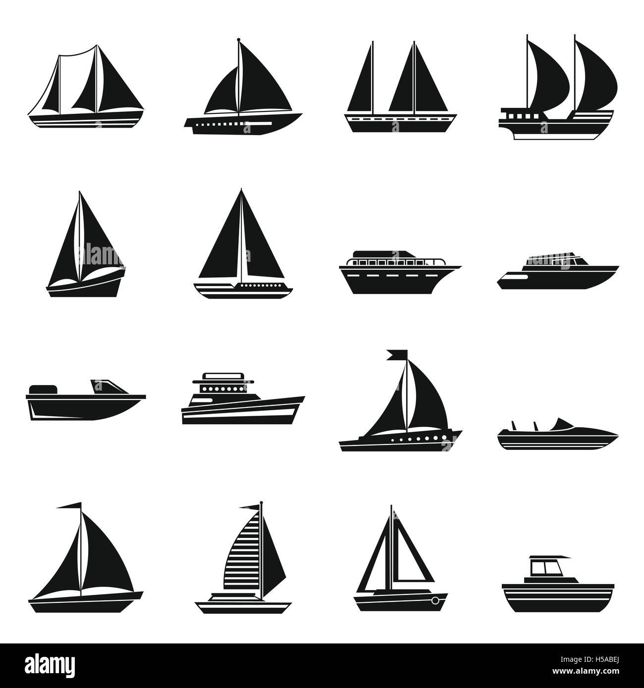 Boat and ship icons set Stock Vector Image & Art - Alamy