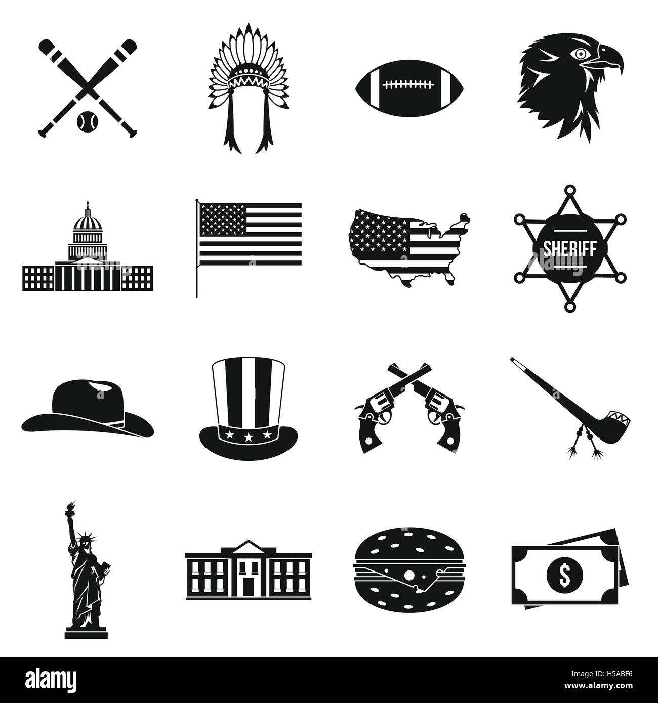 USA icons set, simple style Stock Vector Image & Art - Alamy