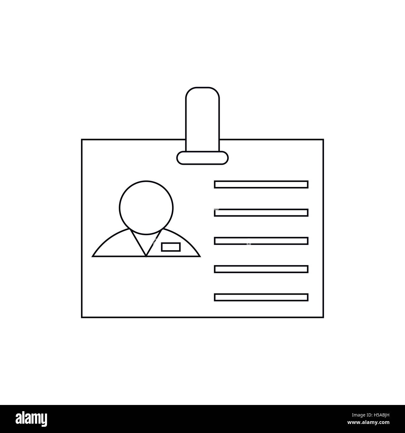 ID card with clip icon, thin line style Stock Vector Image & Art - Alamy