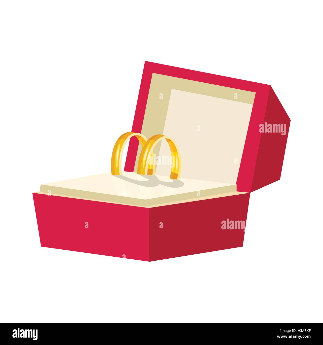 Wedding rings in a red box icon, cartoon style Stock Vector Image & Art ...