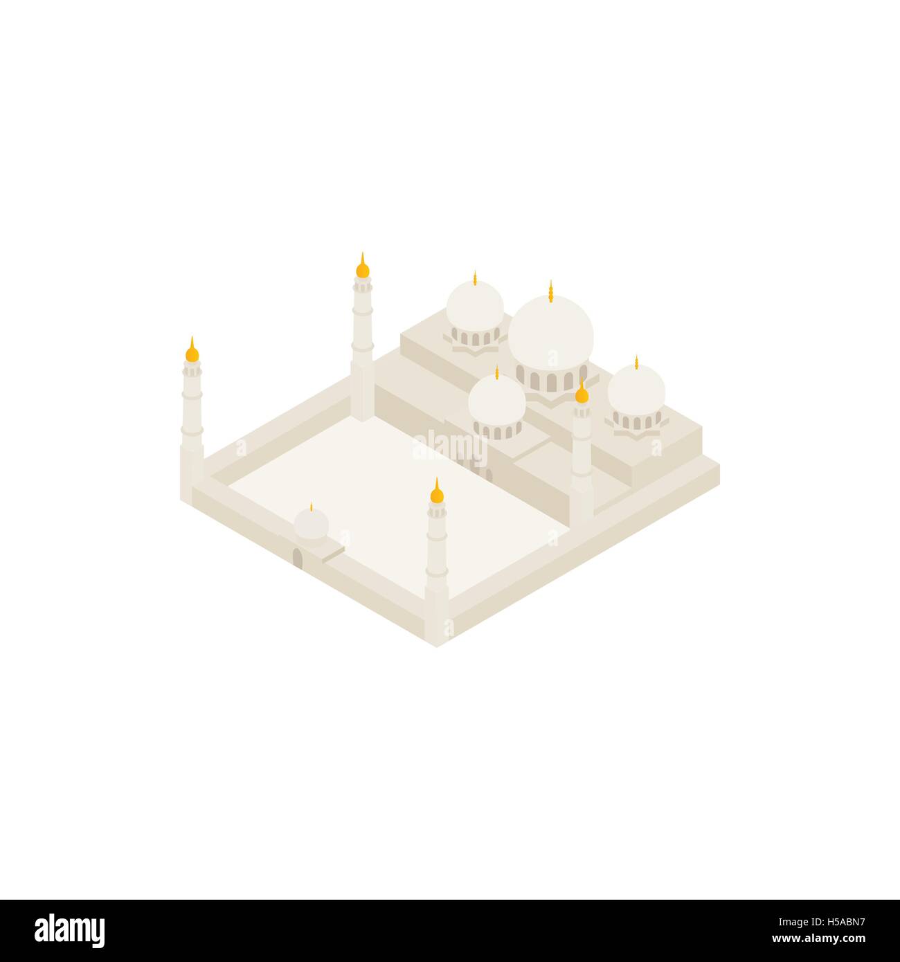 Sheikh Zayed Grand mosque icon, isometric 3d style Stock Vector Image ...