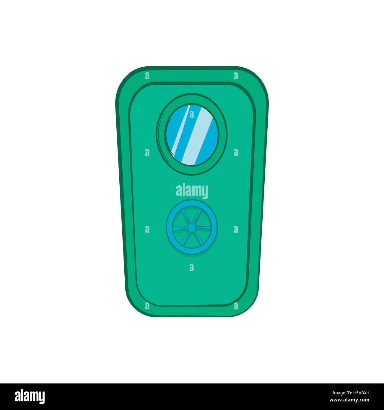 Door with window and lock wheel icon cartoon style Stock Vector Image ...