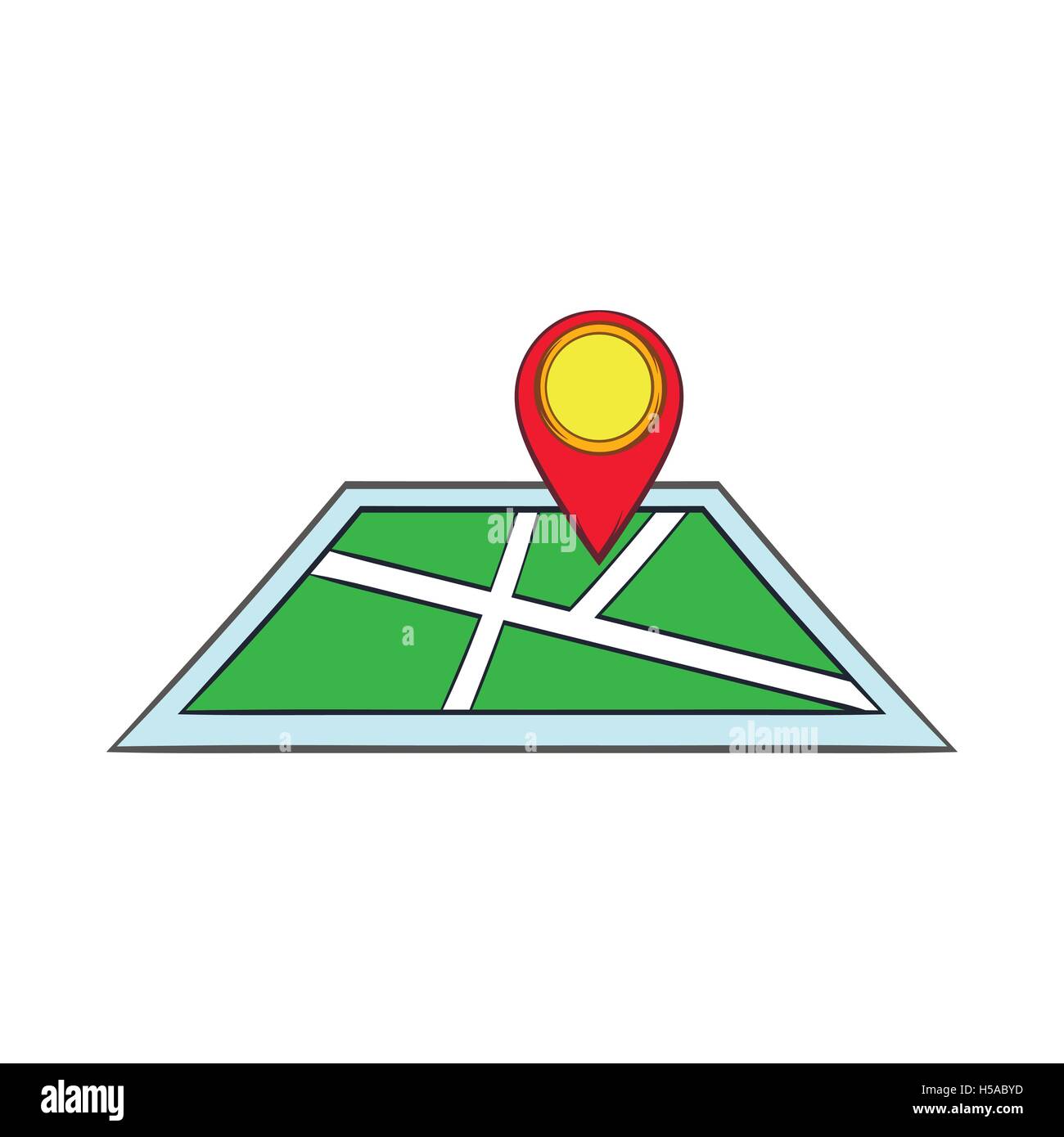 Map with pin pointers icon, cartoon style Stock Vector Image & Art - Alamy