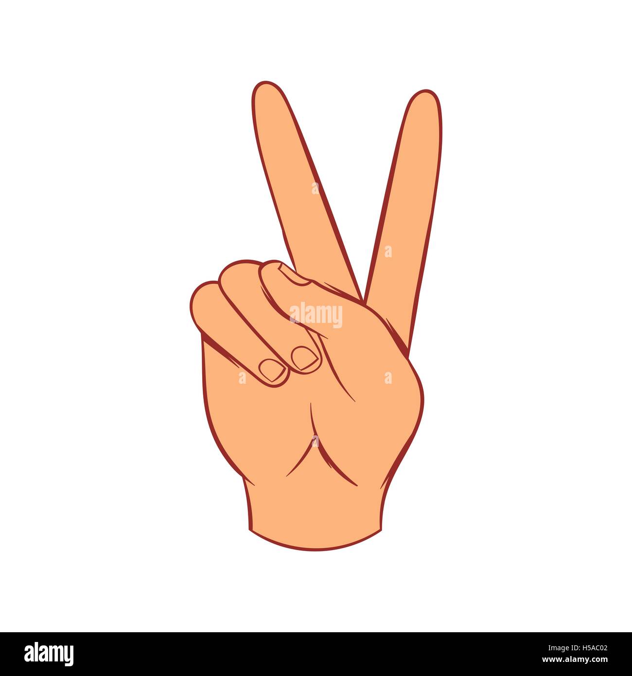 Hand with victory sign icon, cartoon style Stock Vector Image & Art - Alamy