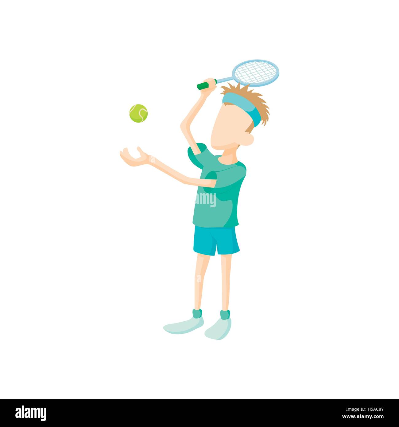 Young man playing tennis icon, cartoon style Stock Vector Image & Art ...