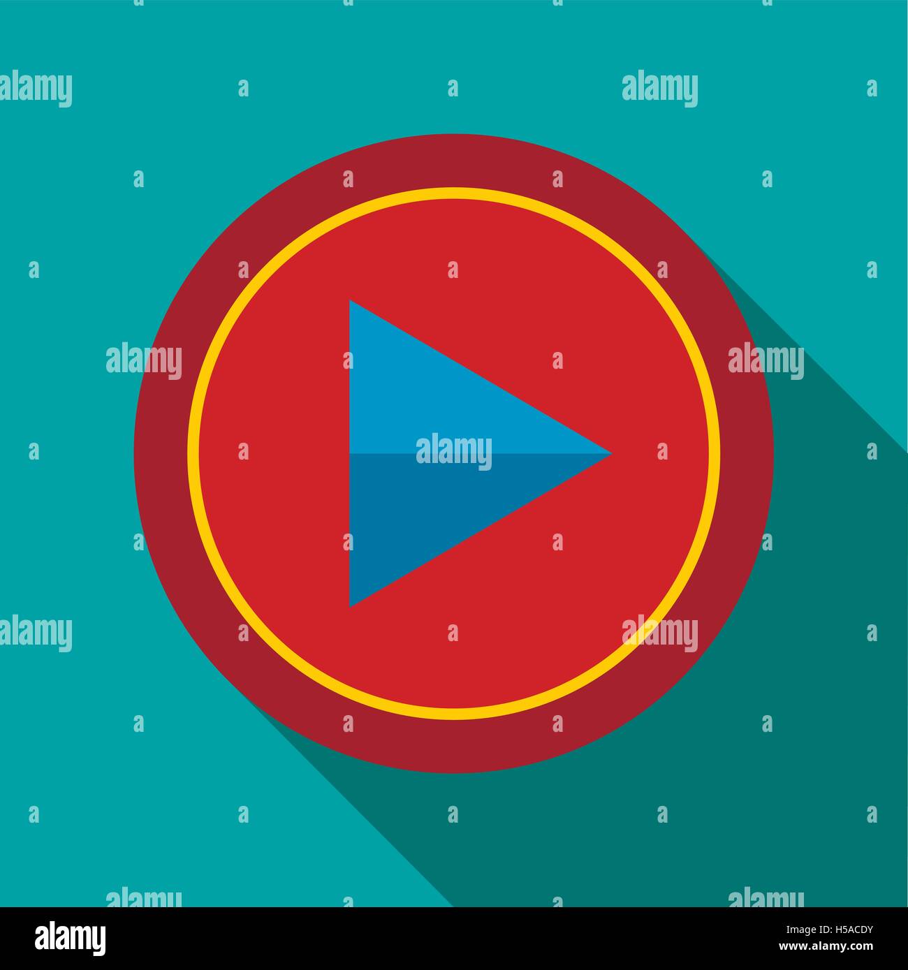 Play button icon in flat style Stock Vector Image & Art - Alamy