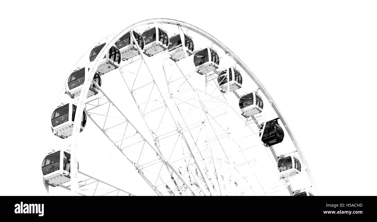 Colorful ferris wheel in the sky Black and White Stock Photos & Images ...