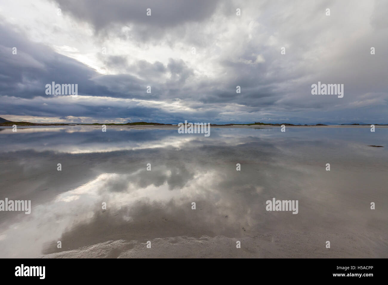 Stunning beaches and sheltered bay in late evening at Saupstad, looking ...