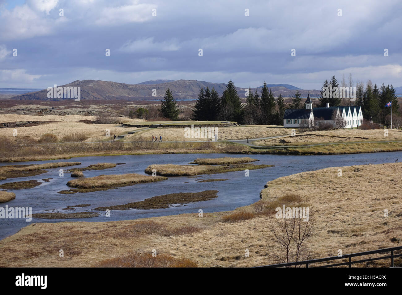 River flowing through barren terrain Stock Photo - Alamy