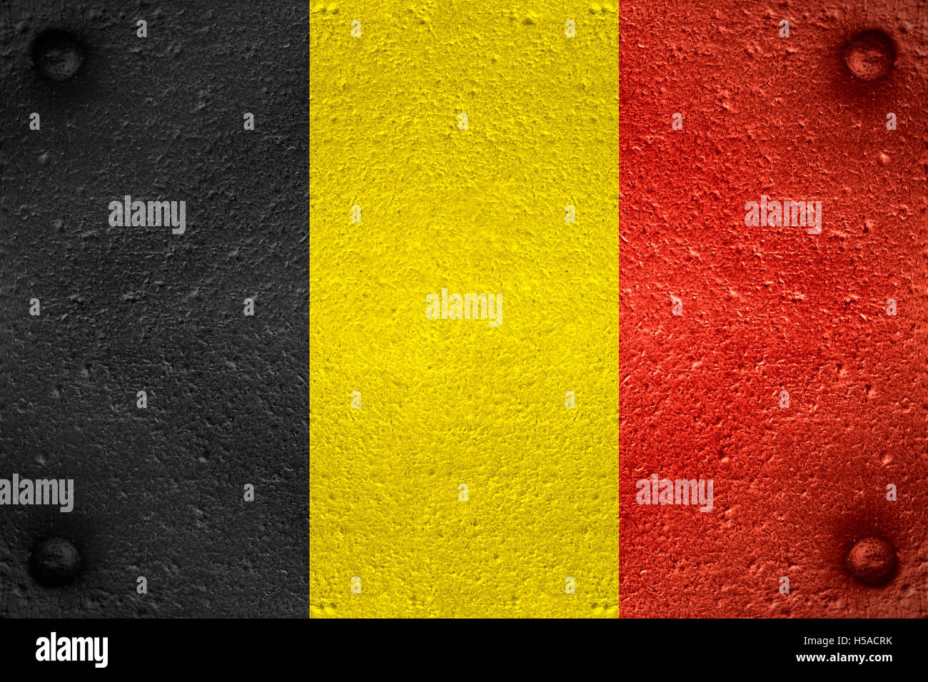 flag of Belgium or Belgian banner on steel background Stock Photo - Alamy