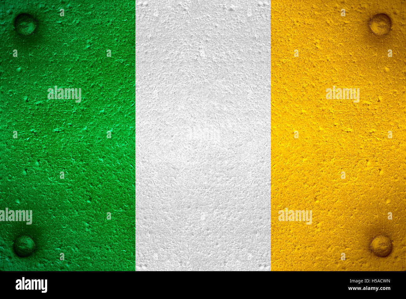 flag of Ireland or Irish banner on steel background Stock Photo - Alamy