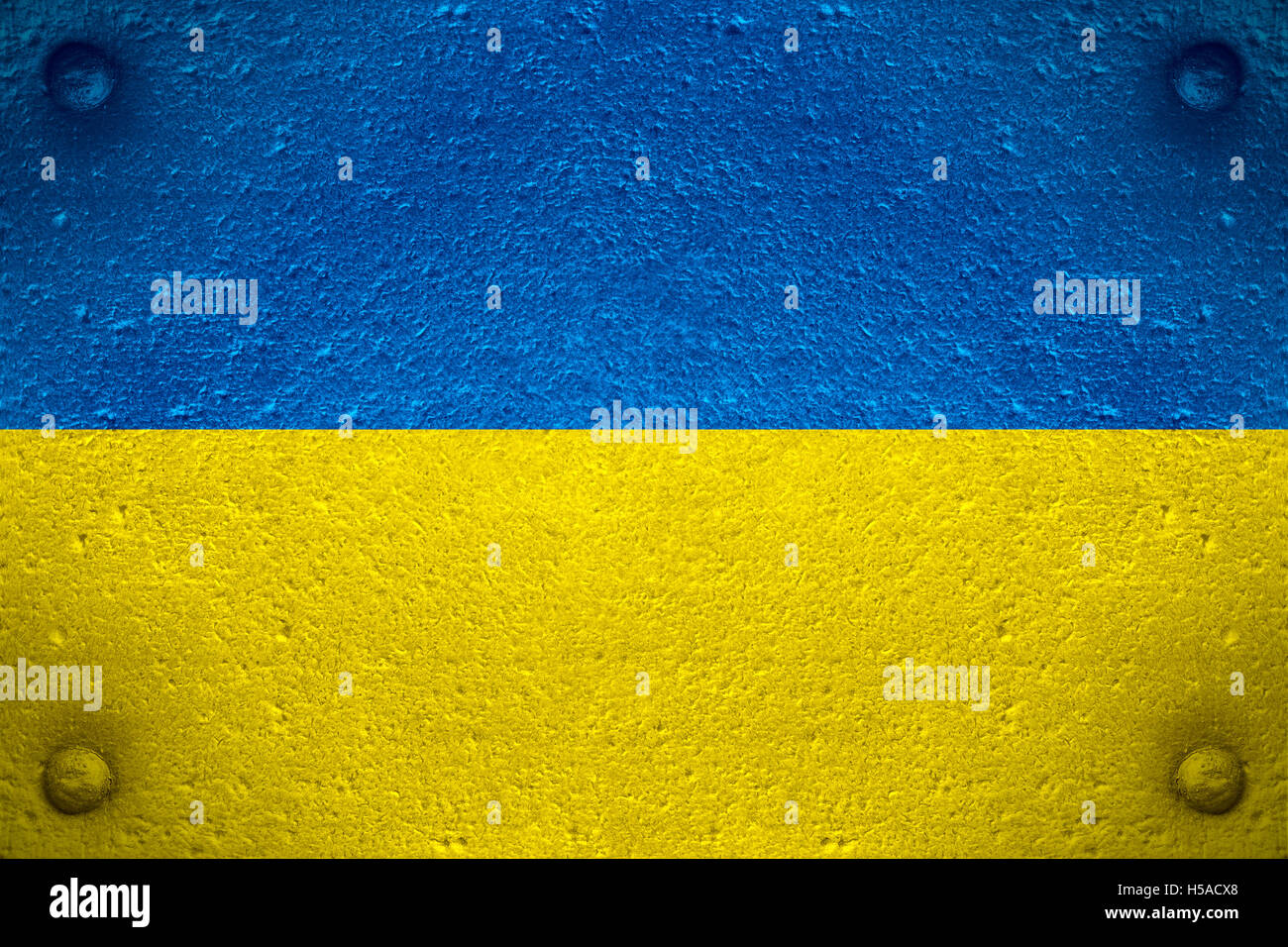 flag of Ukraine or Ukrainian banner on steel background Stock Photo - Alamy