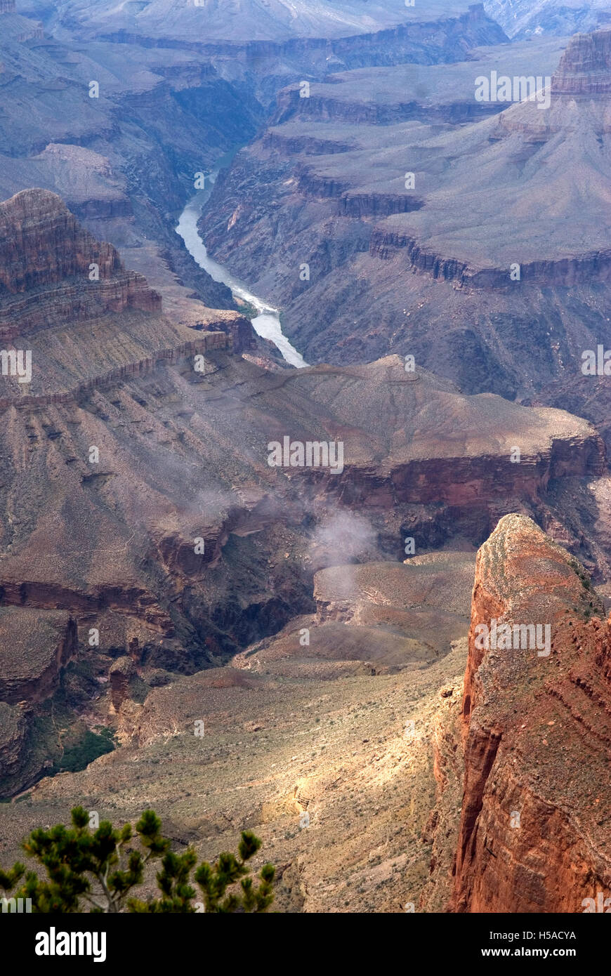 Colorado River Running Through Grand Canyon National Park Arizona USA ...
