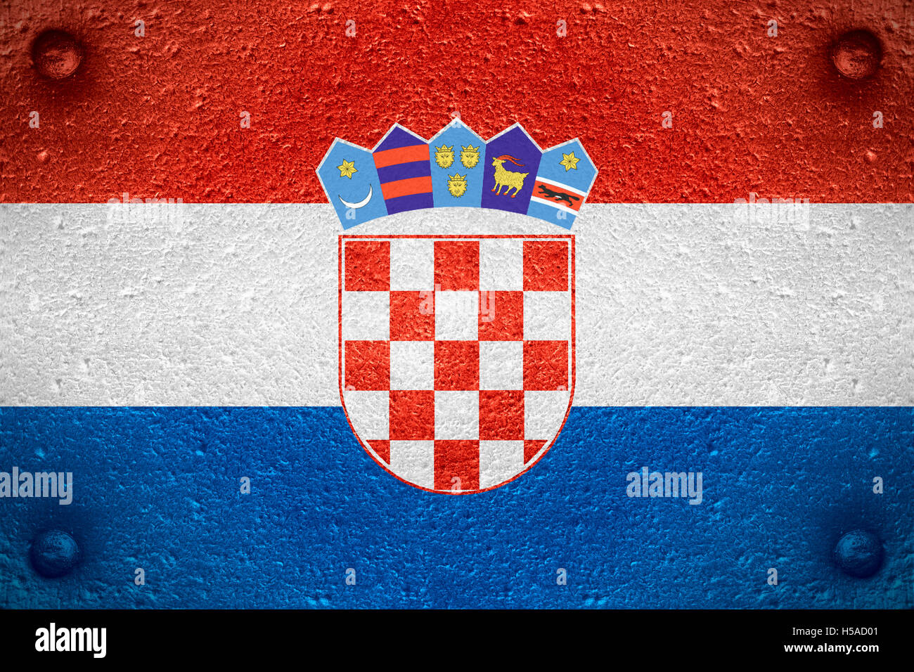 flag of Croatia or Croatian banner on steel background Stock Photo - Alamy