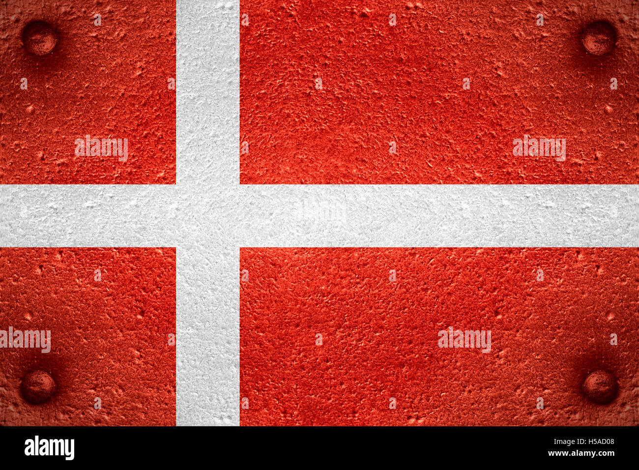 flag of Denmark or Danish banner on steel background Stock Photo - Alamy