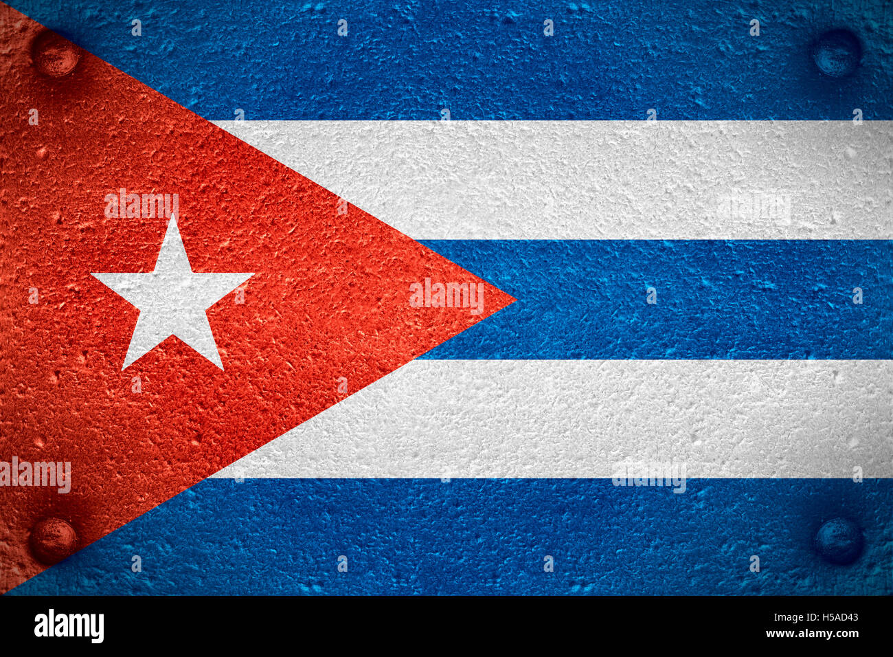 flag of Cuba or Cuban banner on steel background Stock Photo - Alamy