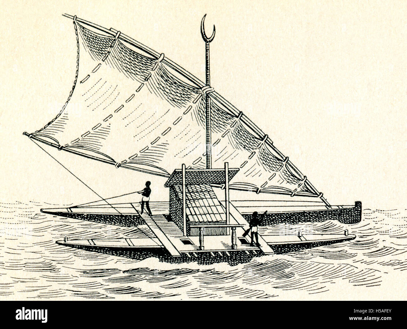 Fiji sail canoe hi-res stock photography and images - Alamy