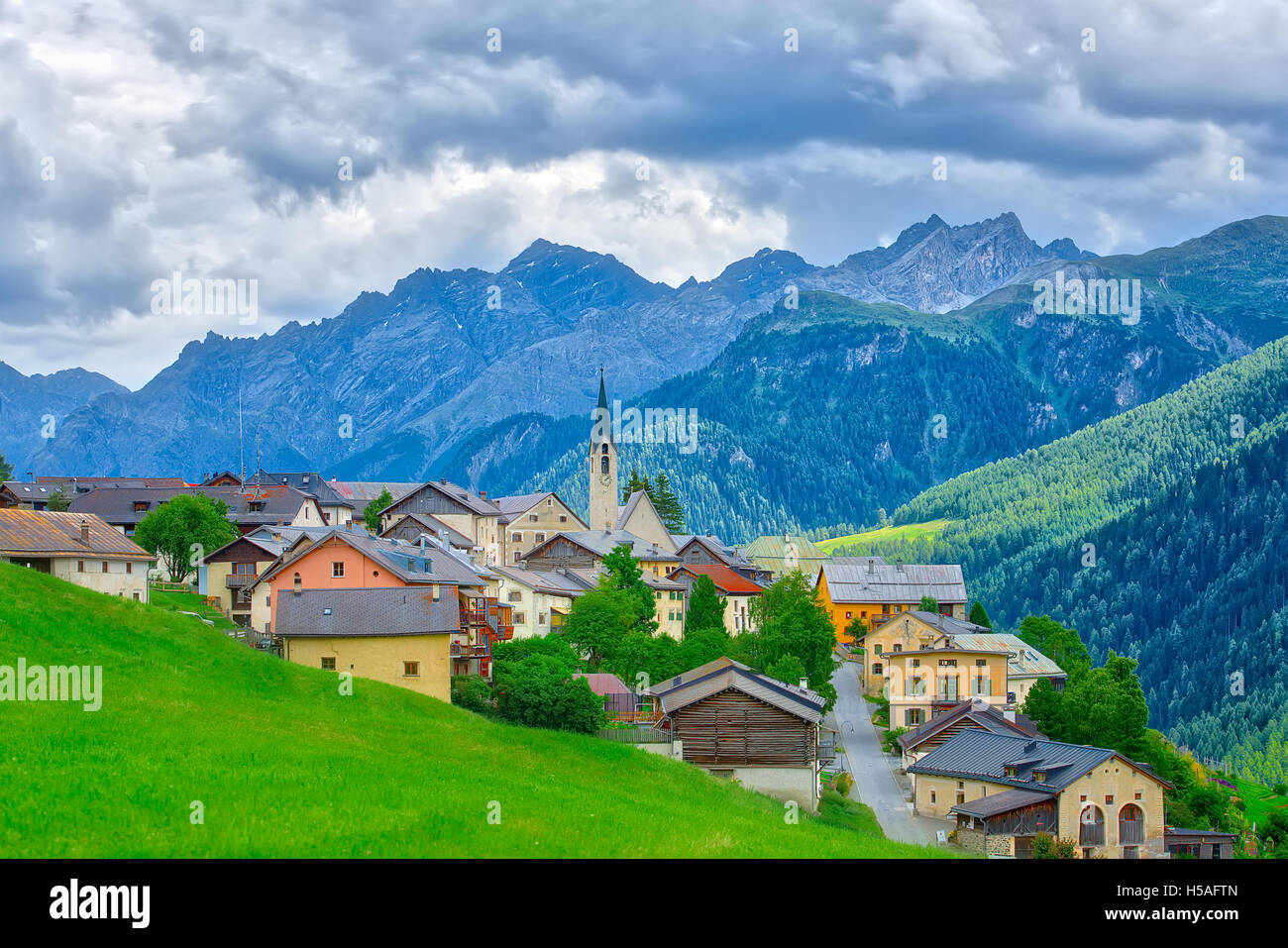 Village of Guarda, Switzerland Stock Photo - Alamy