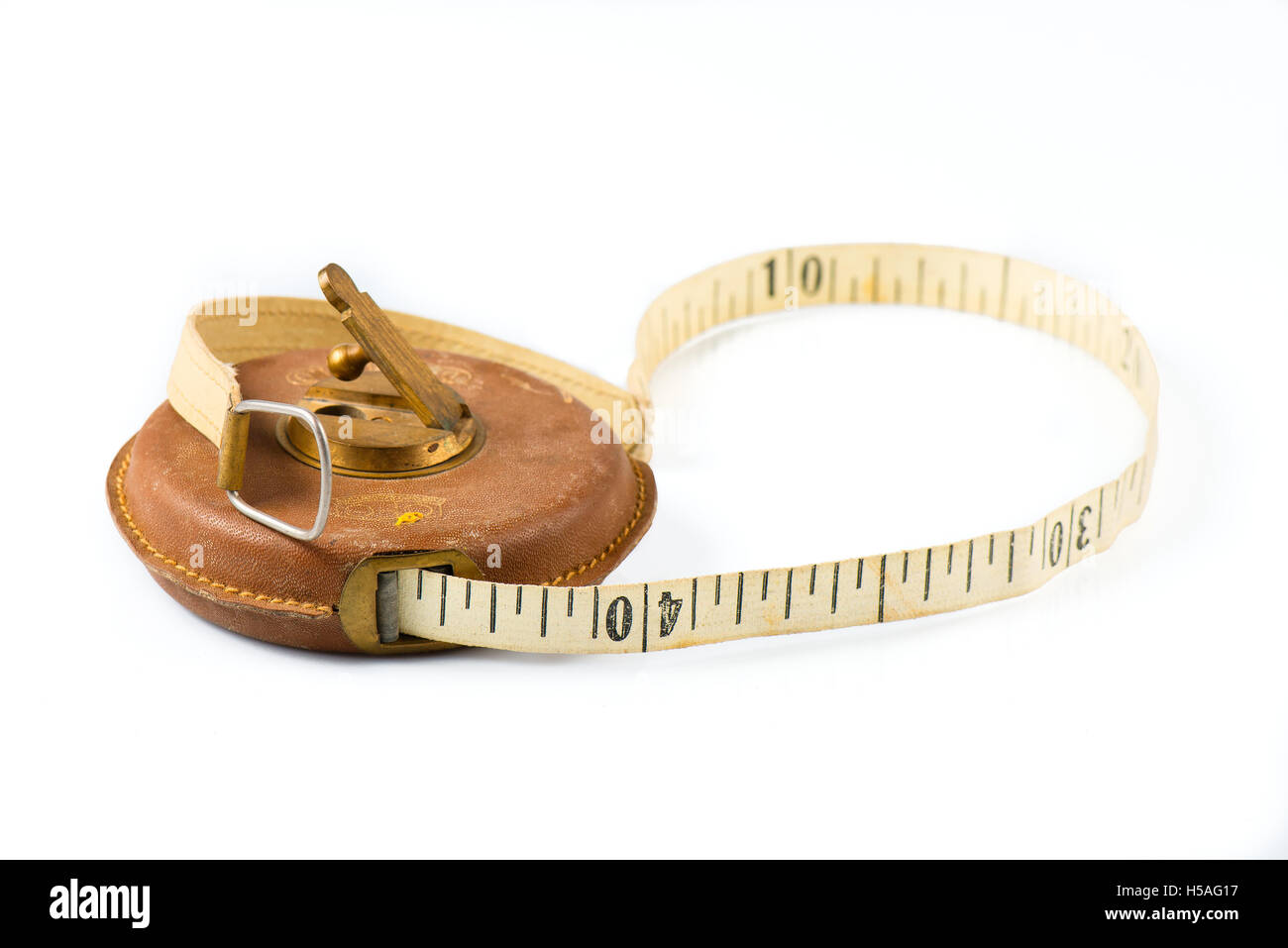 Vintage measure meter carpenter original on white background Stock ...