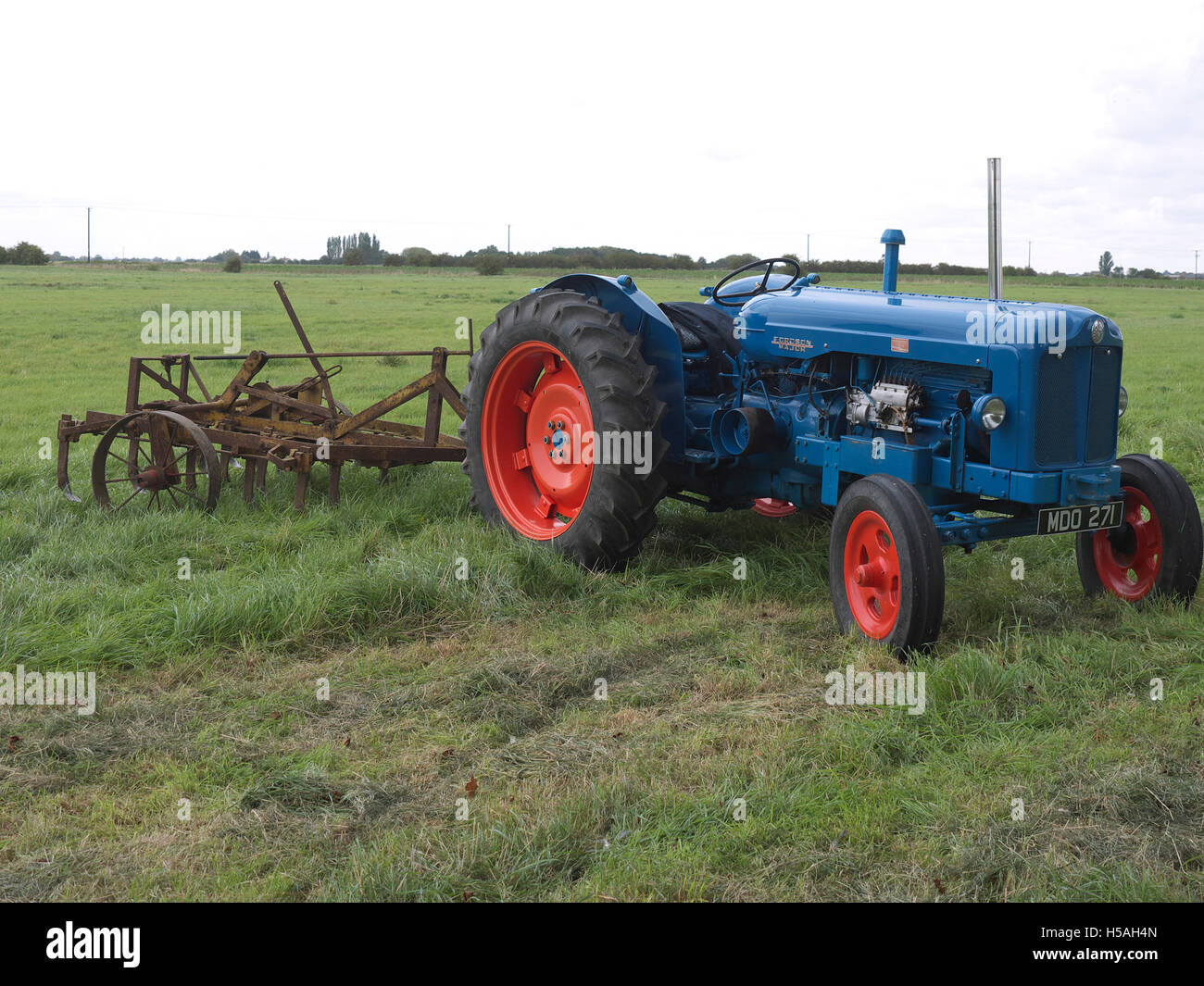 Fordson Major tractor and plough at Lineside vintage weekend Stock ...