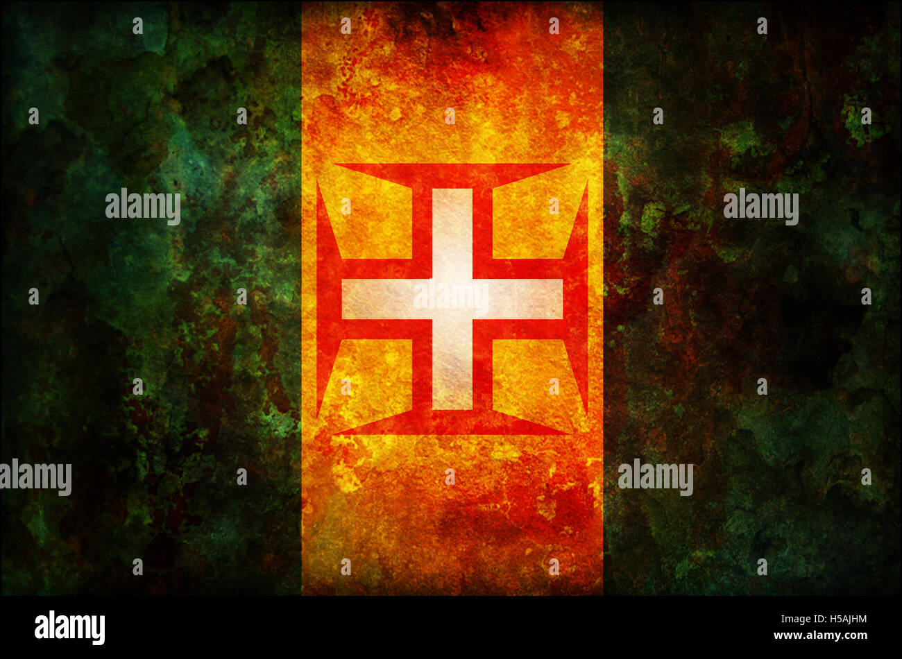 some old vintage flag of african country of madeira Stock Photo - Alamy