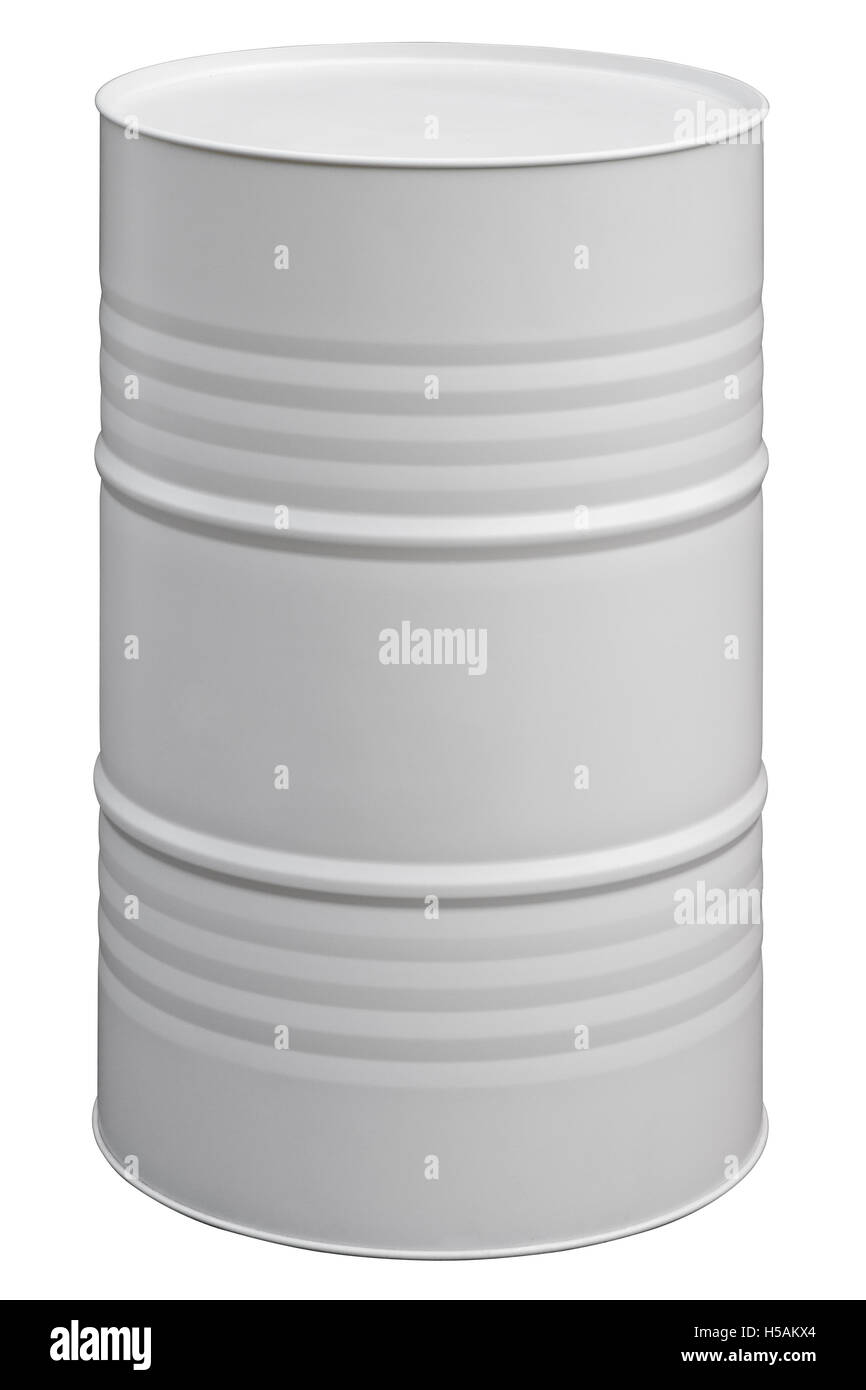 Grey barrel is isolated on a white background Stock Photo - Alamy