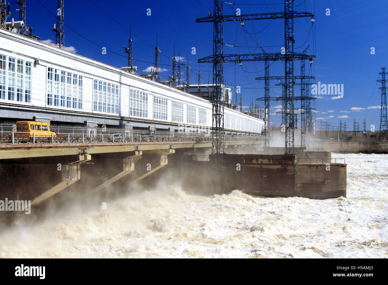 Hydroelectric dam during the spring discharge Stock Photo - Alamy