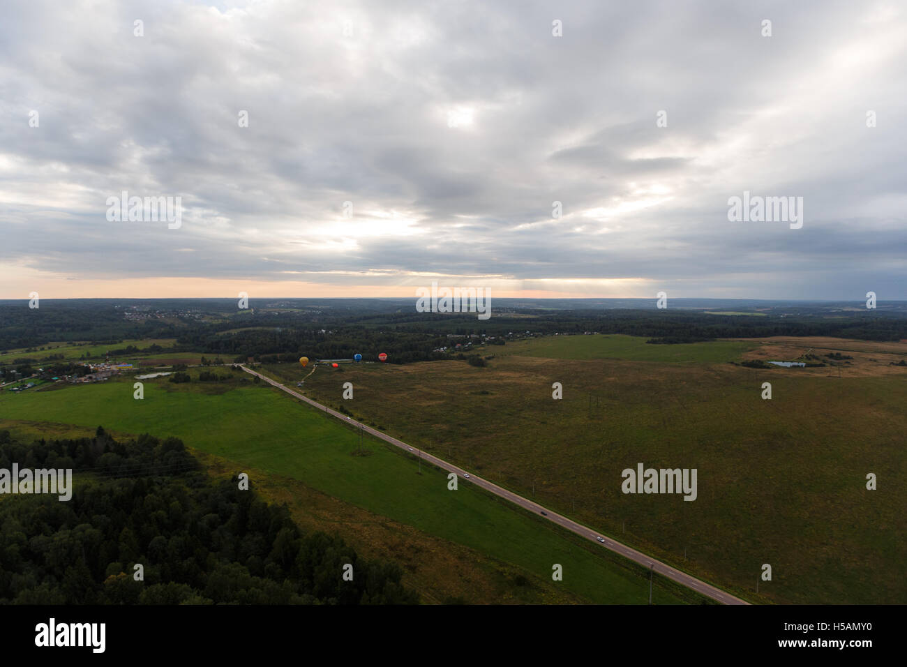 Bird's eye view of farm lands Stock Photo - Alamy