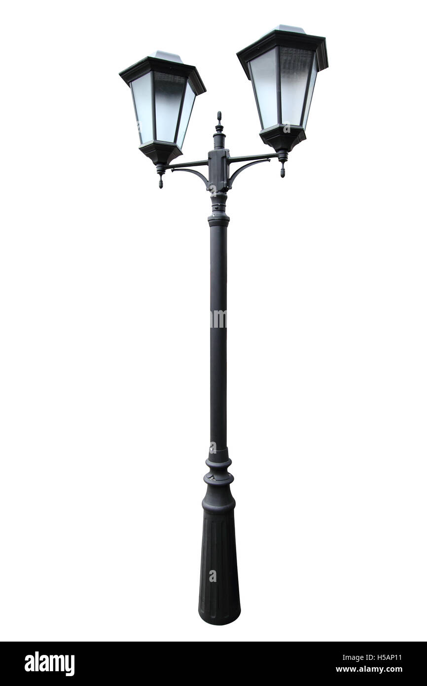 The classical street lantern isolated on a white background Stock Photo ...
