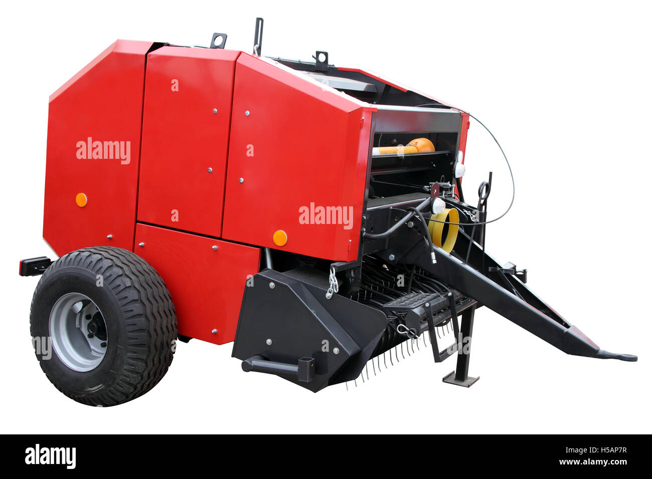 Red modern seeder isolated over white background Stock Photo - Alamy